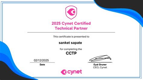 sanket sapate on linkedin excited to share that i have completed the cynet certified technical