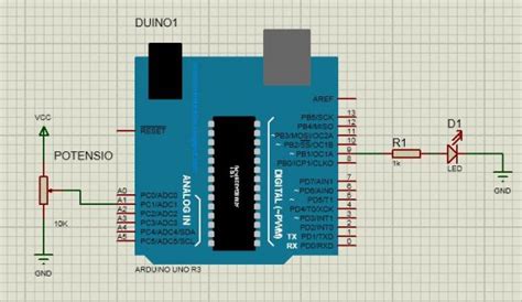 belajar arduino mengatur kecerahan led menggunakan potensiometer my