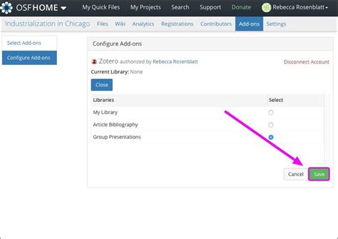 Connect Zotero To A Project OSF Support