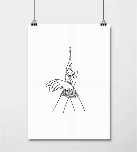 Bondage Poster Erotic Wall Art Mature Bdsm Minimalistic Etsy