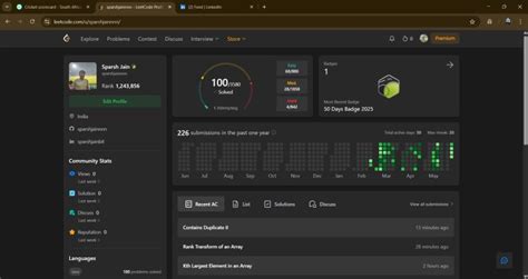 🧠 100 Leetcode Questions 50 Active Days Countless “why Is This Not Working” Moments 😅