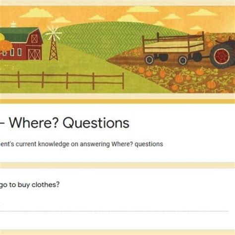 Level 2 Where Questions Quiz Classful