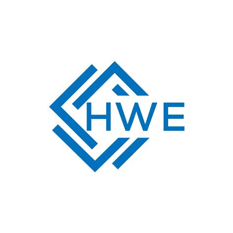 Hwe Letter Logo Design On White Background Hwe Creative Circle Letter