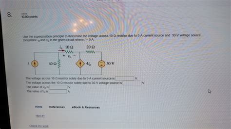 solved 8 10 00 points value use the superposition principle
