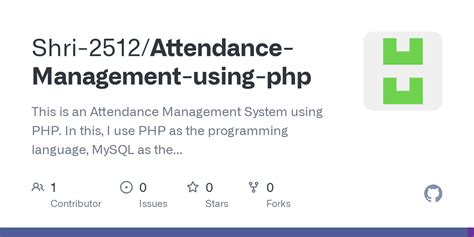 Github Shri 2512attendance Management Using Php This Is An