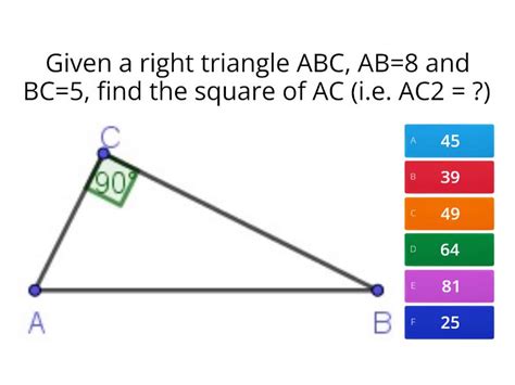 Pythagoras Theorem Quiz
