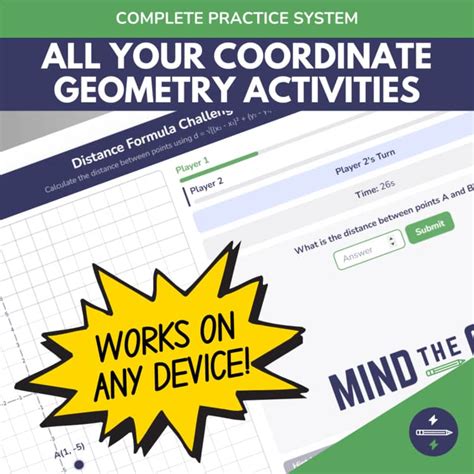 Coordinate Geometry Bundle Practiceandgames Distance Slope Midpoint Plotting