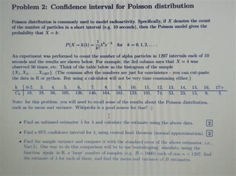 Problem 2 Confidence Interval For Poisson