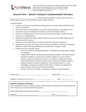 Fillable Online Consent Form Genetic Testing For Cardiometabolic Fax Email Print PdfFiller