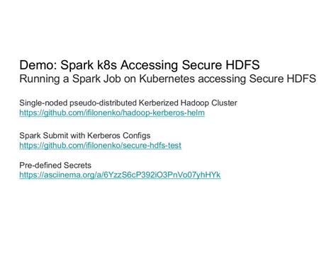 Apache Spark On K8s And Hdfs Security