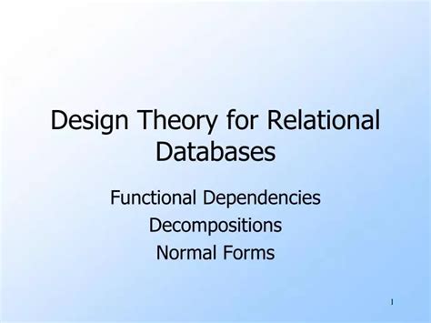 Ppt Design Theory For Relational Databases Powerpoint Presentation