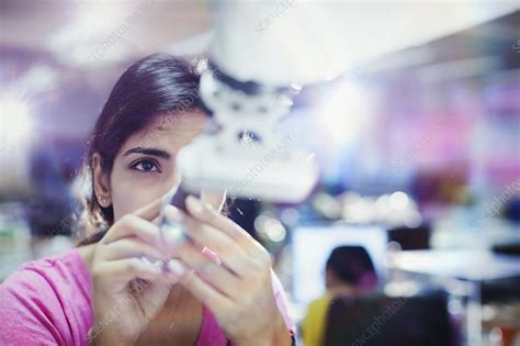 Focused Female Engineer Repairing Robotic Arm Stock Image F028 6855 Science Photo Library