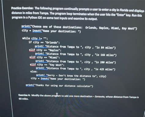 Solved Practice Exercises The Following Program Continually