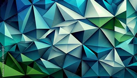 A Repeating Geometric Pattern Of Triangles In Different Shades Of Blue