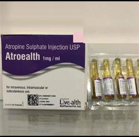 Atropine Sulphate Injection 1 Mg Ml At ₹ 780 Piece In Bengaluru Id 2853927431062