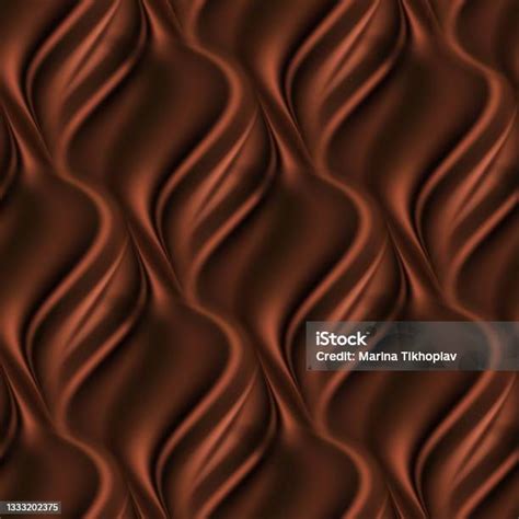 초콜릿 물결 모양패턴 매끄러운 사틴 패브릭 감촉 초코 파도와 소용돌이 추상 배경 벡터 일러스트레이션 갈색에 대한 스톡 벡터 아트 및 기타 이미지 Istock