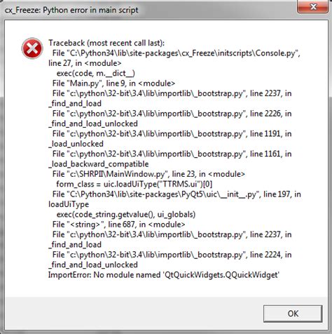 Python Problems Packaging PyQt Application Including QML Using Cx
