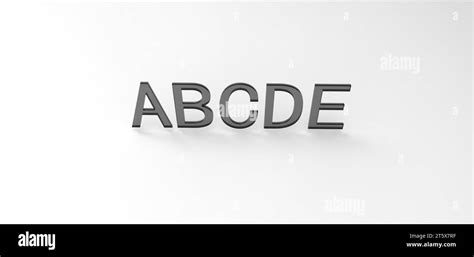 3d Font Abcde In White Background Computer Generated Images Stock