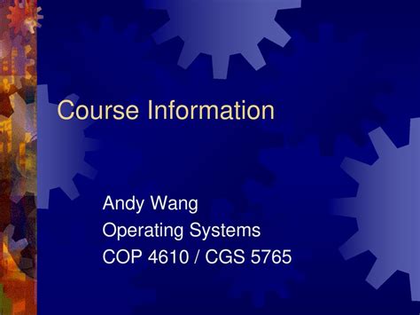 andy wang operating systems cop 4610 cgs ppt download