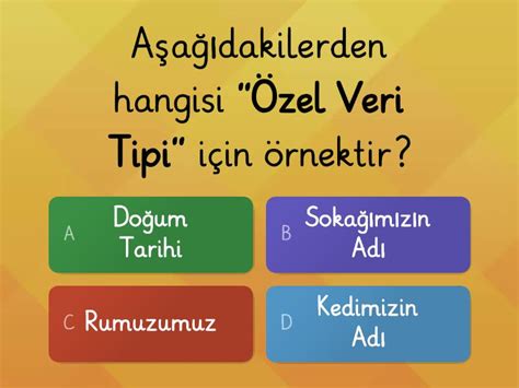 veri tipleri quiz
