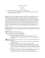 Excel Exercise For HW 2 Pdf Excel Exercise For HW2 ECO 213 Dr Peterson Assignment Should