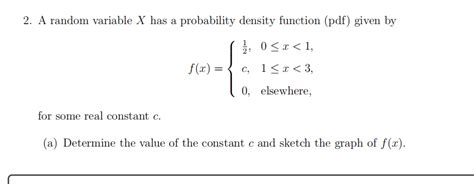 Solved A Random Variable X Has A Probability Density Chegg