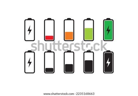 Battery Charge Level Icon Set Power Stock Vector Royalty Free Shutterstock