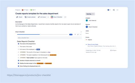 Jira Subtask Vs Jira Checklist With Examples Titanapps Blog