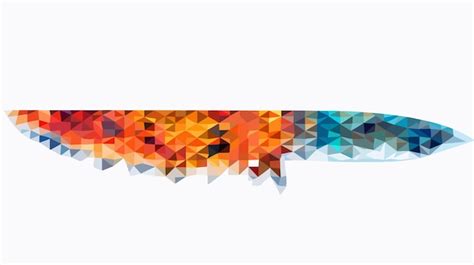 Mesh Knife Model With Triangle Mosaic Icon Wire Premium Ai Generated Vector