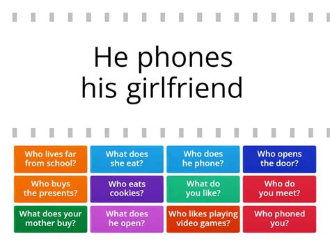 2nd Eso Subject And Object Questions Revision Activity Find The Match