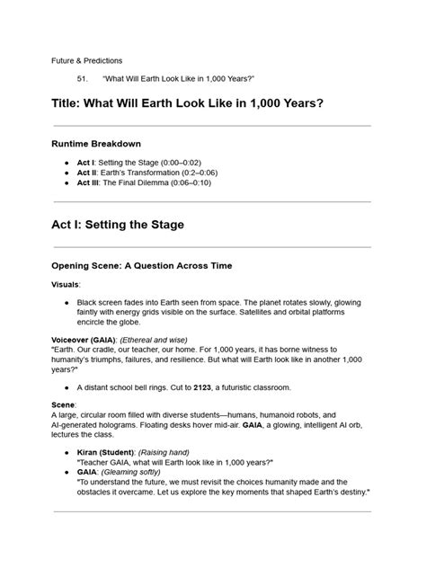 Future And Predictions Pdf Earth