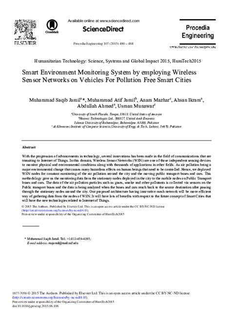 Pdf Smart Environment Monitoring System By Employing Wireless Sensor Networks On Vehicles For