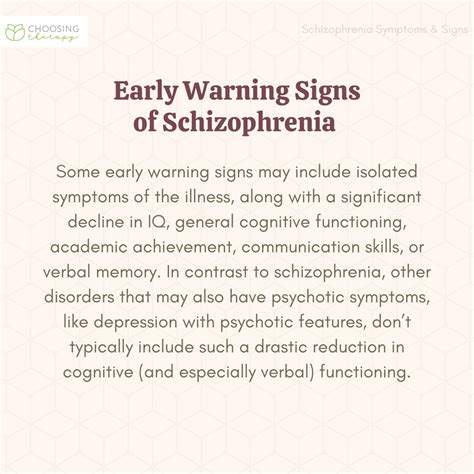 Signs Symptoms And Complications Of Schizophrenia
