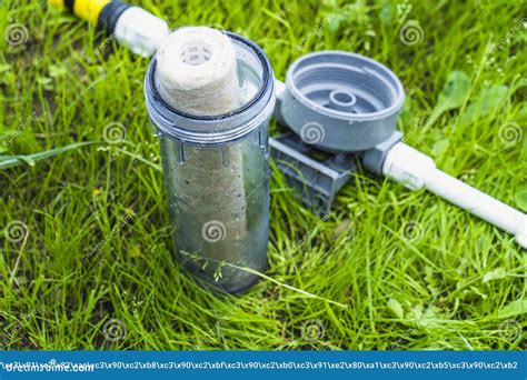 Water Filter On Green Grass Stock Image Image Of Cartridge Filter
