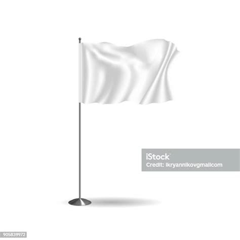 현실적인 플래그 섬유 배너 및 광고 레이아웃 광고 스탠드 화이트 3차원 형태에 대한 스톡 벡터 아트 및 기타 이미지 3차원 형태 공란 광고 Istock