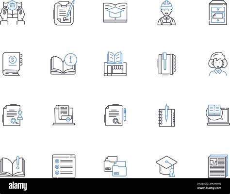 Book Outline Icons Collection Novel Reading Fiction Textbook Story Library Magazine