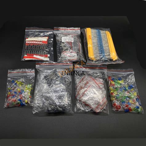 금속 필름 저항기 구색 키트 Led 다이오드 전해 커패시터 세라믹 세트 트랜지스터 팩 Diy 전자 부품 키트 수동 부품