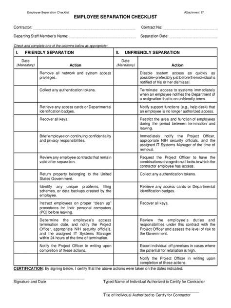 Fillable Online Employee Separation Checklist Fax Email Print Pdffiller
