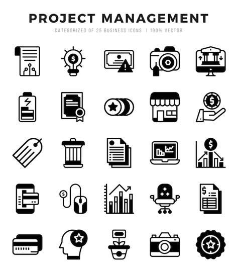 Premium Vector Project Management Icons Set Vector Illustration