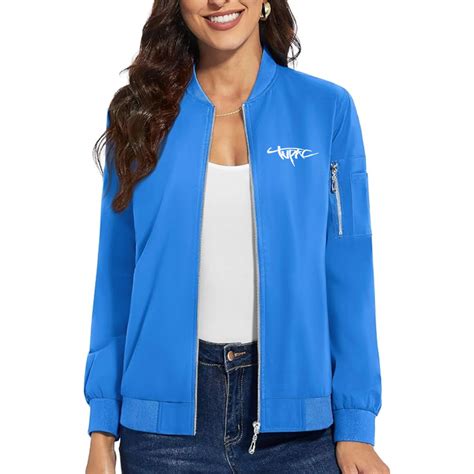 Womens Tupac Premium Bomber Jacket With Polished Detailing And Functi