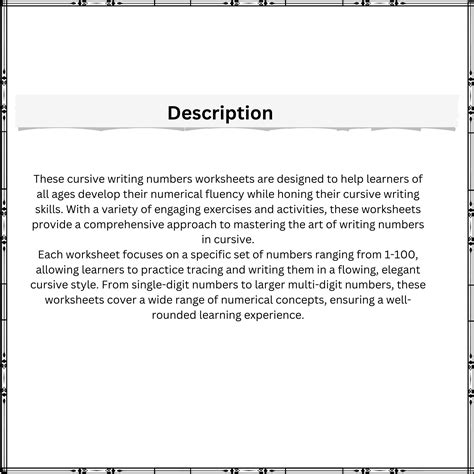 Mastering Cursive Writing Numbers Engaging Worksheets For Numerical Fluency Made By Teachers
