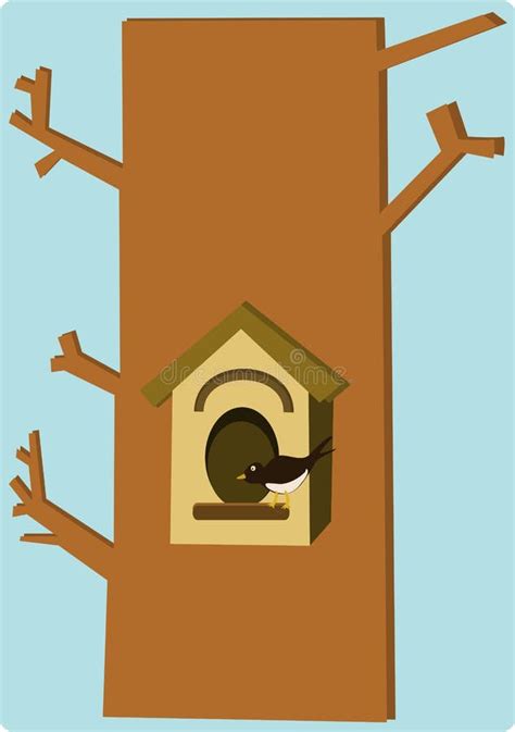 Tree Illustration With Hanging Swallow Stock Vector Illustration Of Flora Cartoon