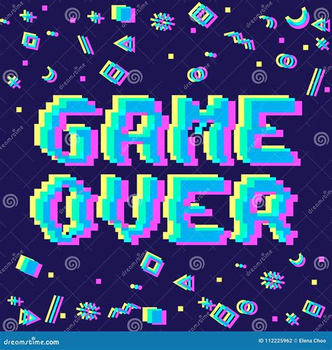 Vector Game Over Pixel Glitch Stock Illustration Illustration Of Pixelated Graphic 112225962