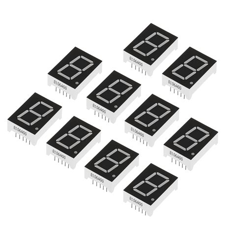 Uxcell Common Cathode 7 Segment 10 Pin 1 Bit 3 3v 0 8 Led Display Digital Tube Green 20 Pack