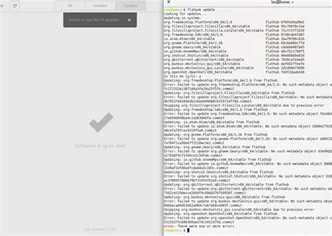 Flatpak Update Fails With No Such Metadata Object Issue Flatpak Flatpak GitHub