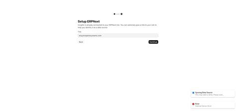 In Insights App When I Choose Erpnext Give Me This Error Insights