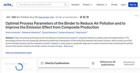 Optimal Process Parameters Of The Binder To Reduce Air Pollution And To