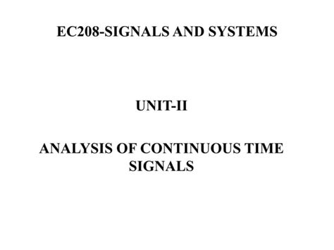 Signals And Systems Fourier Series And Transform Pptx