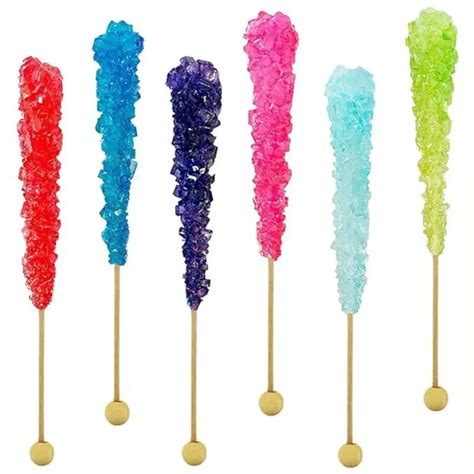 Assorted Wrapped Crystal Rock Candy Sticks 18 Piece Box Candy Warehouse