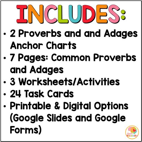 Proverbs And Adages Task Cards Anchor Charts And Worksheets Figurative Language Made By